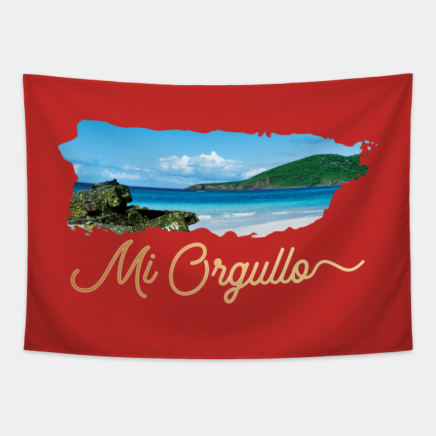 Puerto Rico Island Mi Orgullo - Puerto Rico - Tapestry | TeePublic