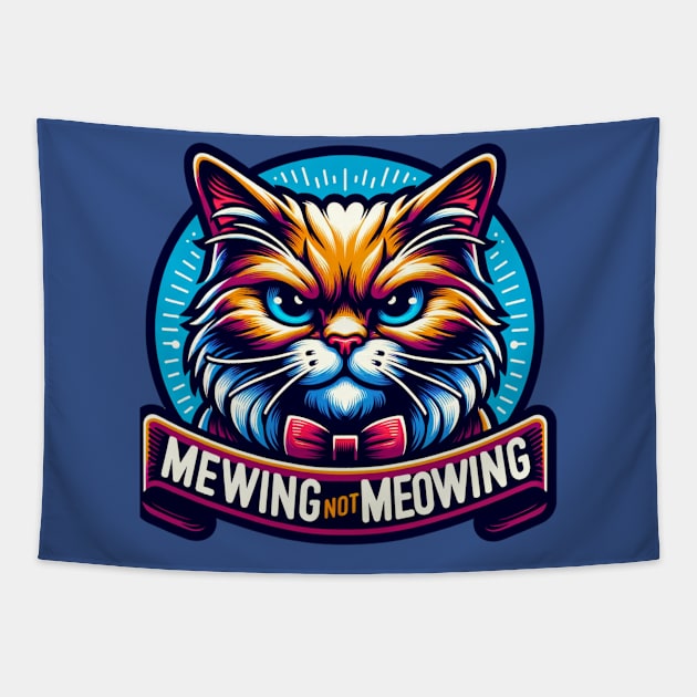 Mewing Not Meowing Funny Cat Meme Looksmaxxing Mogging - Mewing Not ...