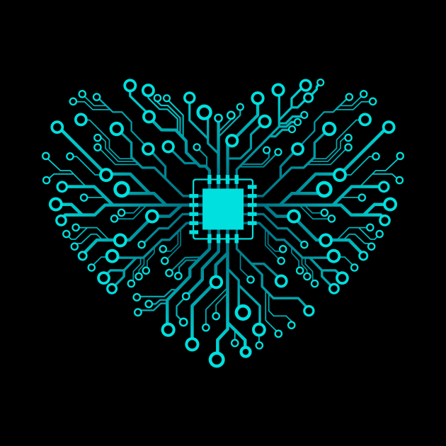 Computer Core Processor CPU Heart BLUE - Cpu Heart - Tapestry | TeePublic