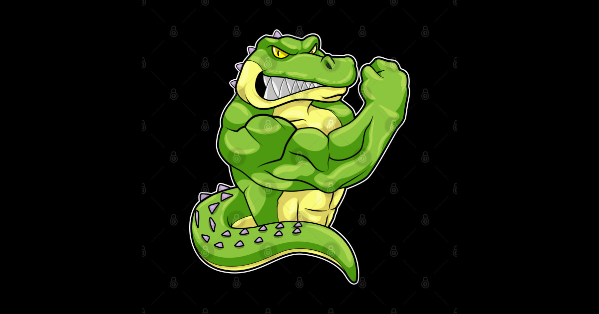 Crocodile as Bodybuilder with big Muscles - Bodybuilding - Sticker ...