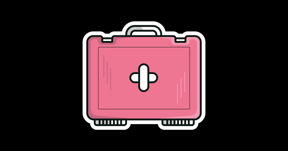 Medical First Aid Kit Sticker vector illustration. Health and medical ...