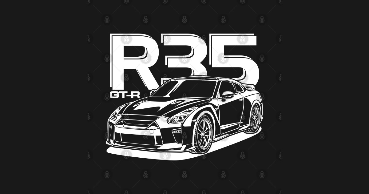GTR R35 (White Print) - Gtr R35 - T-Shirt | TeePublic