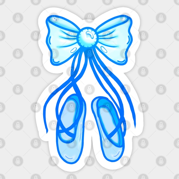 Blue Ballerina Ballet Pointe Shoes - Ballet Slippers - Sticker | TeePublic