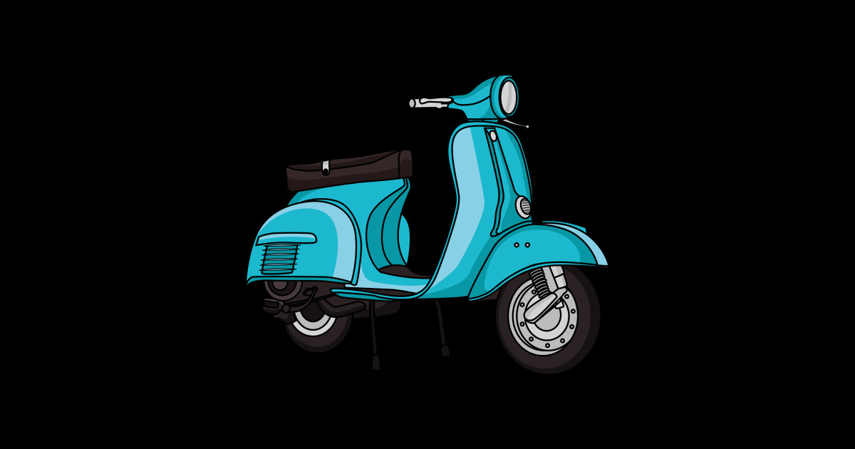 Cute moped motorcycle cartoon illustration - Cute Moped Motorcycle ...
