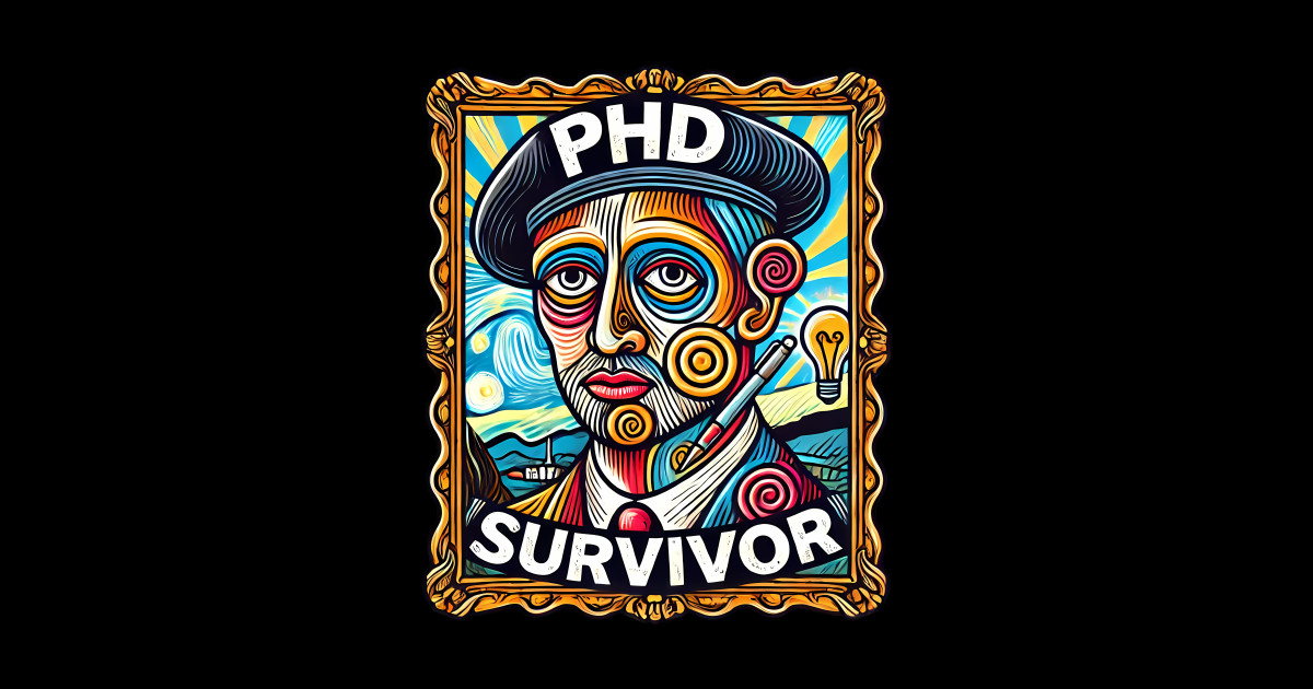 PhD Survivor Cubism Art – The Ultimate Academic Trophy - Phd Graduation ...