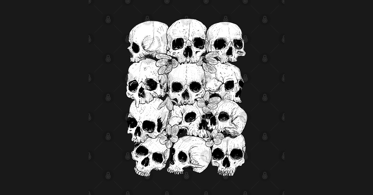 Macabre Skulls Stack - Macabre Skulls Stack - Kids T-Shirt | TeePublic
