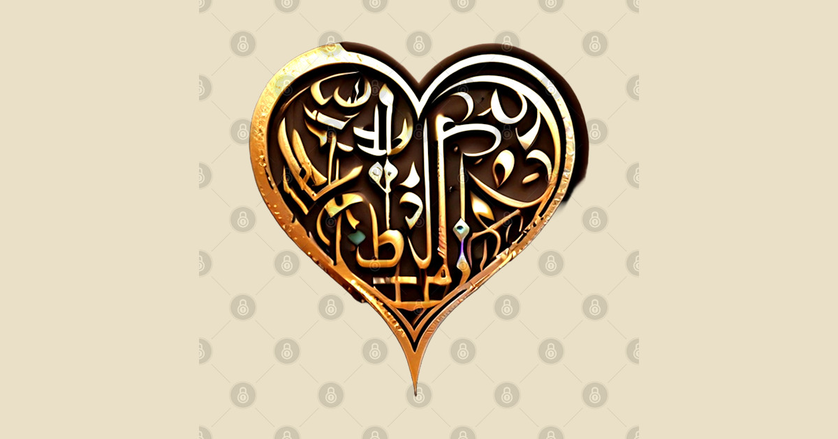 Arabic Calligraphy Heart Design - Heart - T-Shirt | TeePublic