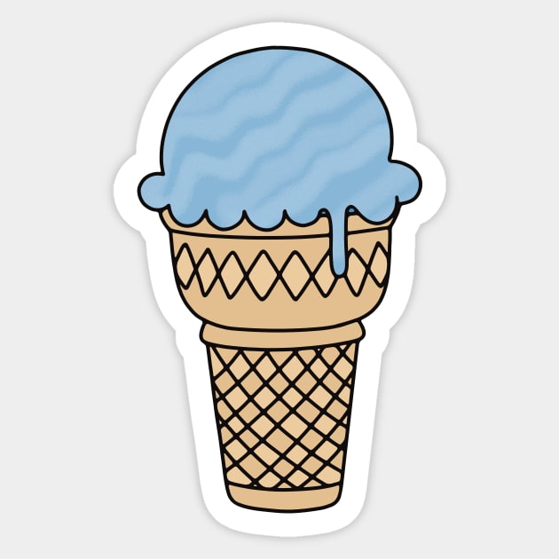Blue Ice Cream Cone - Ice Cream - Sticker | TeePublic