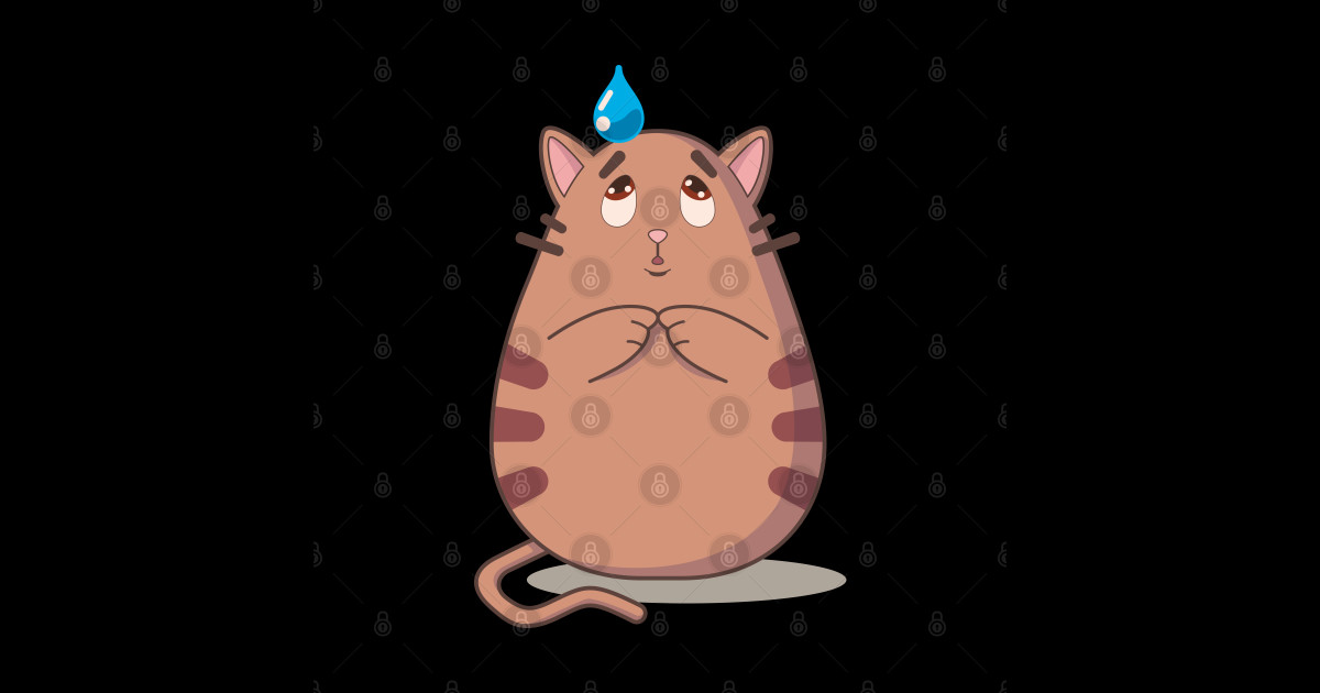 Cattitude - Embarrassed - Kawaii Cat - Sticker | TeePublic