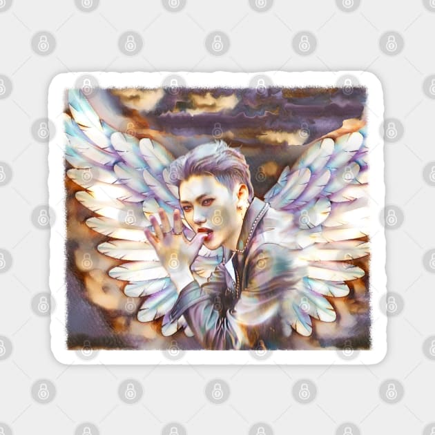 K-pop Stray Kids Felix Angel Wings Fan Art - Kpop Merch - Magnet ...