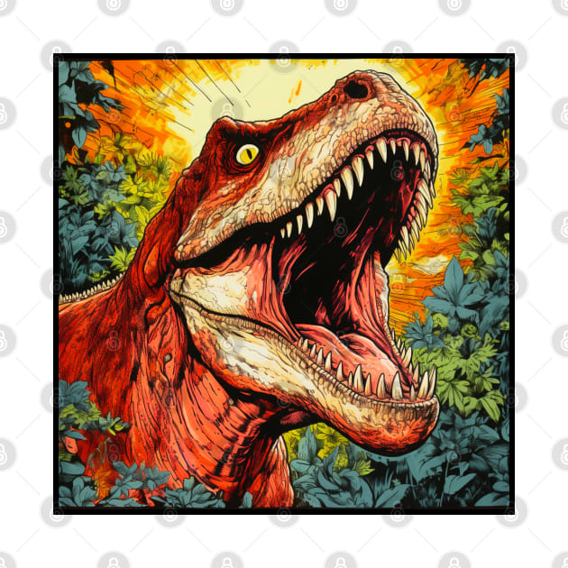 Tyrannosaurus Rex in Vintage & Retro Comics Cartoon Style - Dinosaur ...