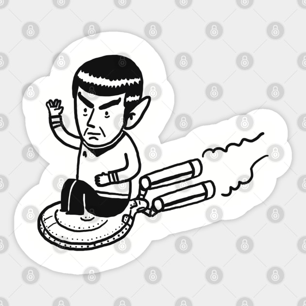 Spock Star Trek - Uss Enterprise Ship Star Trek Spock - Sticker | TeePublic
