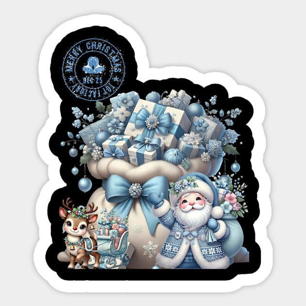 Merry Blue Christmas - Christmas - Sticker | TeePublic