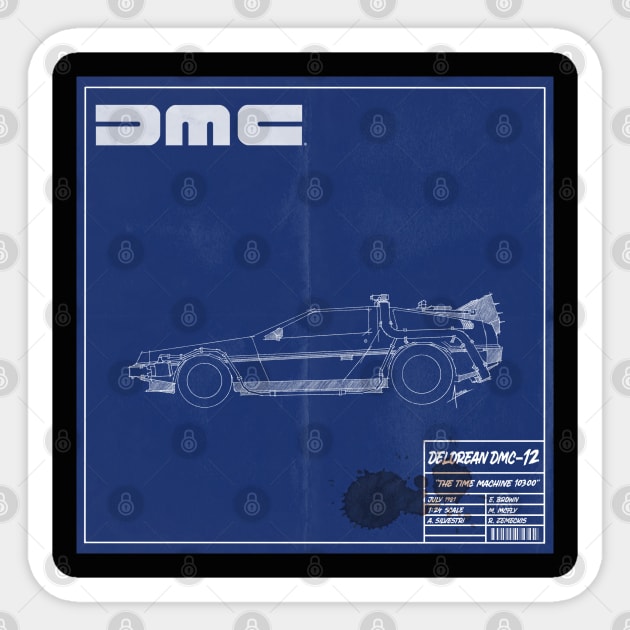 Back to the Future - DeLorean Schematic - Back To The Future - Sticker ...