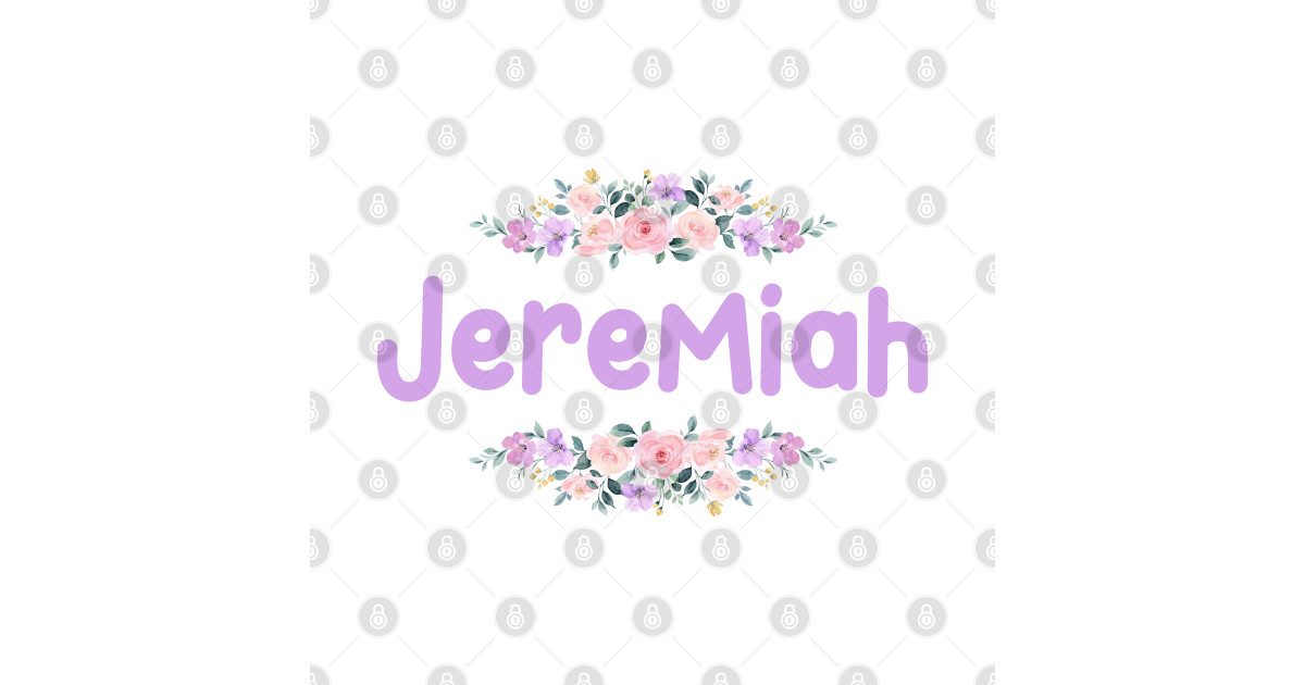 Purple Flower Jeremiah Name Label - Purple Flower Jeremiah Name Label ...