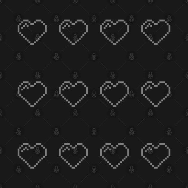 Pixel Art: GREY HEART Outiline Emoji Bitmap - Pixel Art - T-Shirt ...