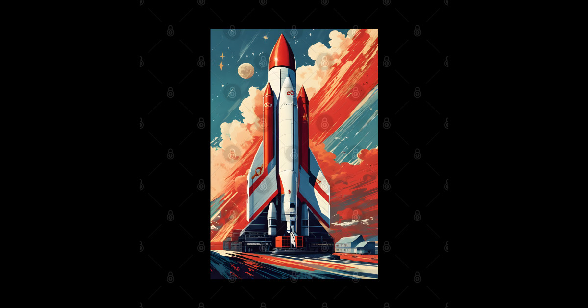 Soviet rocket ship - Soviet Space Program - Sticker | TeePublic