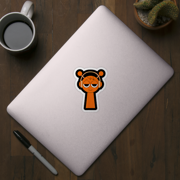 Orange Character Funny Sprunki Oren - Gaming - Sticker | TeePublic