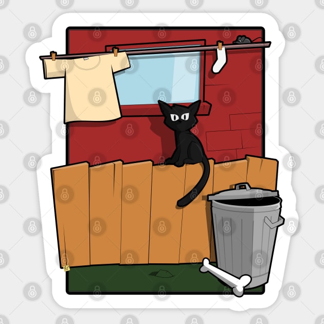 A cat in the alley - Alley Cat - Sticker | TeePublic