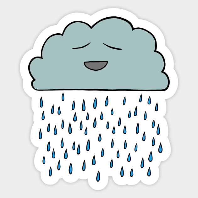 Relieved Rain Cloud - Rain Cloud - Sticker | TeePublic