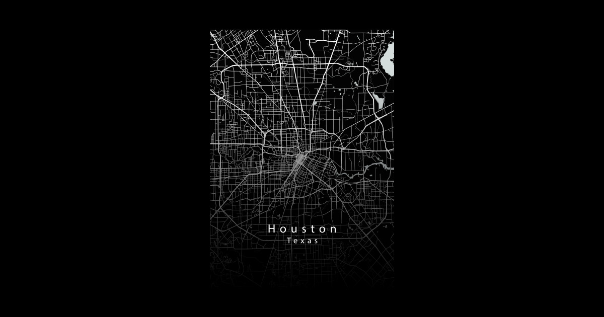 Houston Texas City Map dark - Houston - Magnet | TeePublic
