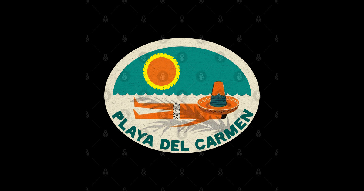 Playa Del Carmen Mexico Vintage Style - Playa - Sticker | TeePublic