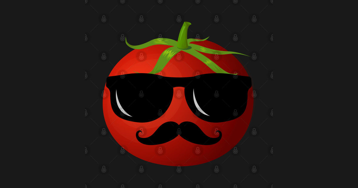 Cool Tomato with mustache - Funny Tomato - T-Shirt | TeePublic