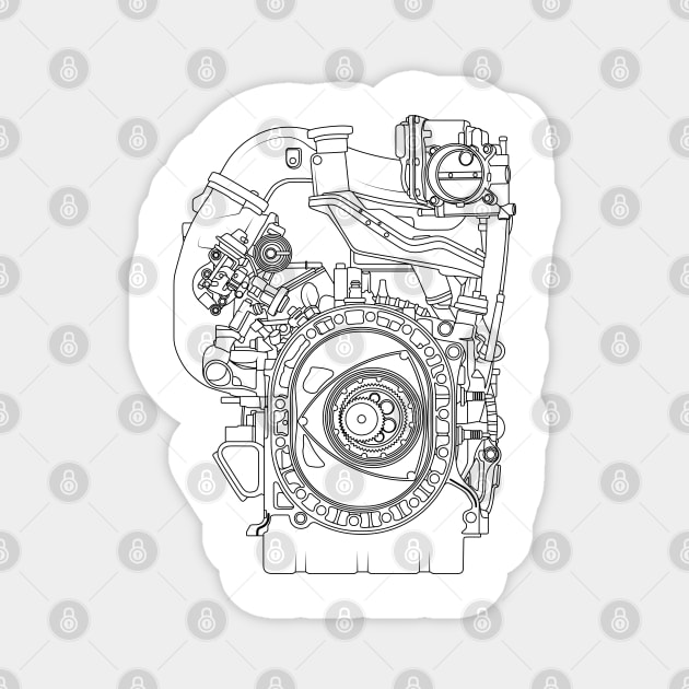 Mazda RX-7 FC FD RX-8 engine Vankel rotary engine blueprint - Mazda Rx ...