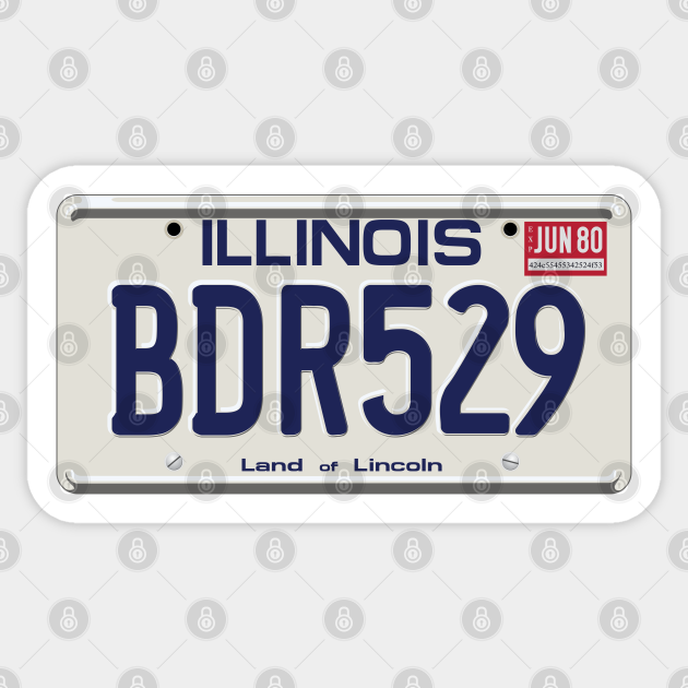 Bluesmobile License Plate BDR529 - The Blues Brothers - Sticker | TeePublic