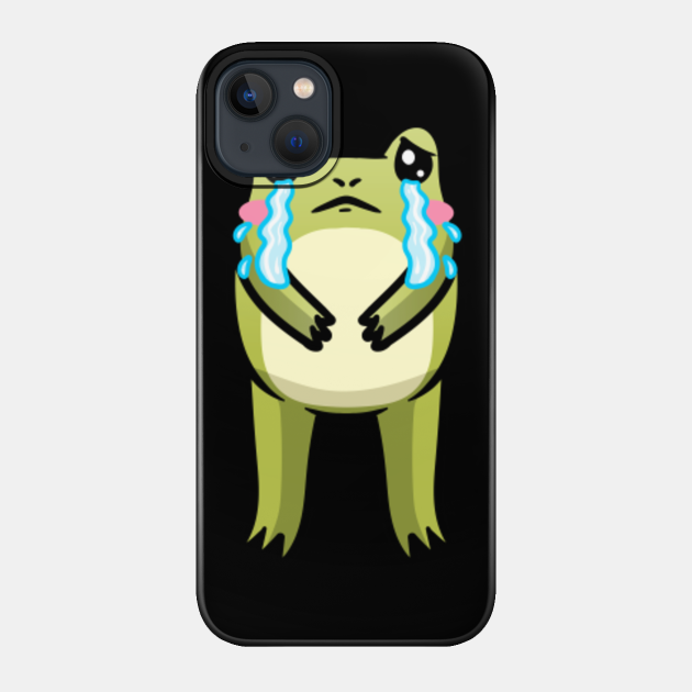Cottagecore Kawaii Frog Sad Crying Emoticon - Cute Frogs - Phone Case ...