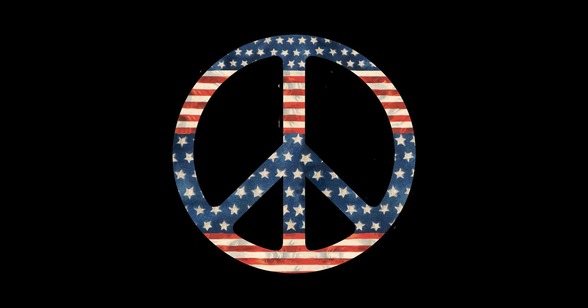 American Flag Peace Sign - American Flag Peace Sign - Sticker | TeePublic