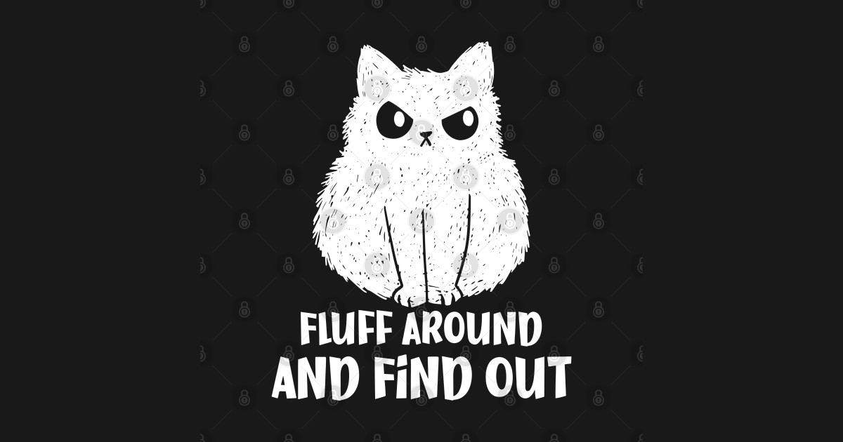 Fluff Around and Find Out Funny Cat - Funny Cat - T-Shirt | TeePublic
