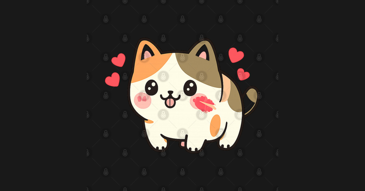 Kiss Attack Kitty - Cute Cat - T-Shirt | TeePublic