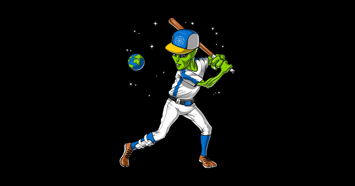 Space Alien Baseball Player - Alien Baseball - T-Shirt | TeePublic
