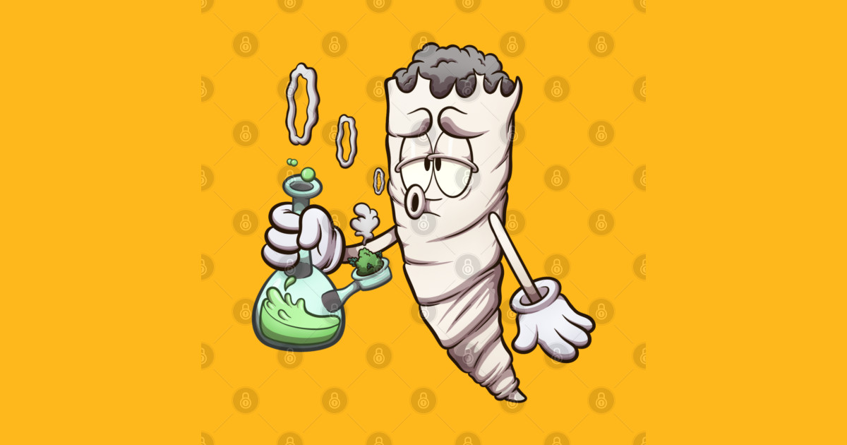 Funny Cartoon Joint With Bong - Funny Cartoon Joint With Bong - T-Shirt ...