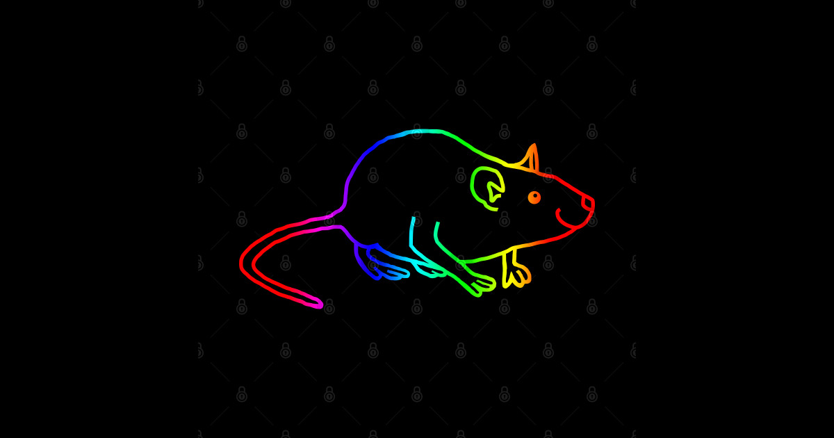 Rainbow Rat Outline - Pets - Sticker | TeePublic
