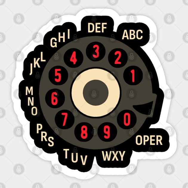 Retro-Rotary-Dial - Retro Rotary Dial - Sticker | TeePublic
