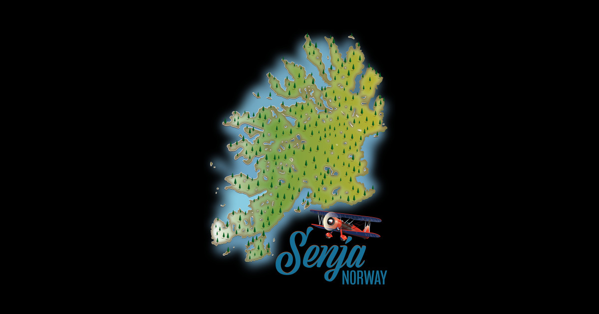 Senja Noway island map - Senja Noway Island Map - Sticker | TeePublic