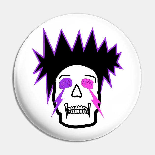 Punk pink & purple skull with lightning eyes - Skull Design - Pin ...
