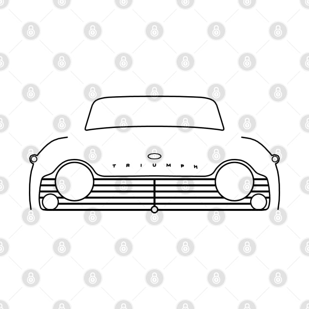 Triumph TR4A classic car outline graphic (black) - Triumph - T-Shirt ...
