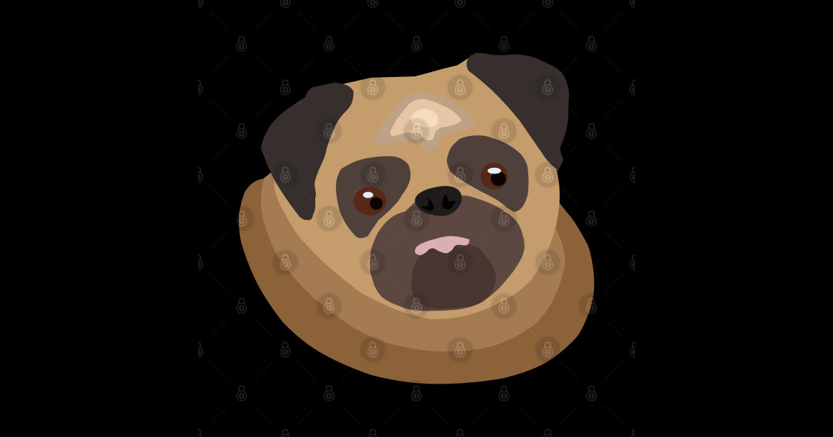 Cute fat pug – drawing of a puppy pug - Pug Dog - Sticker | TeePublic