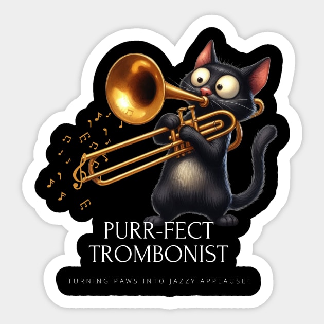 cat playing trombone