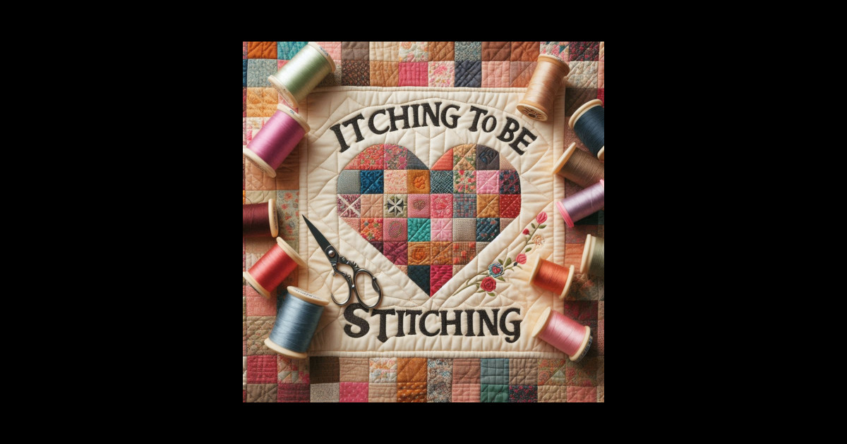 Itching to be stitching - Quilting - Sticker | TeePublic