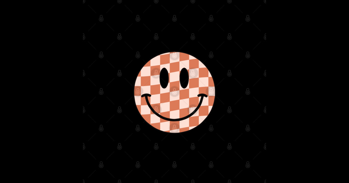 Retro Checkerboard Smiley Face - Checkered Smiley - Sticker | TeePublic