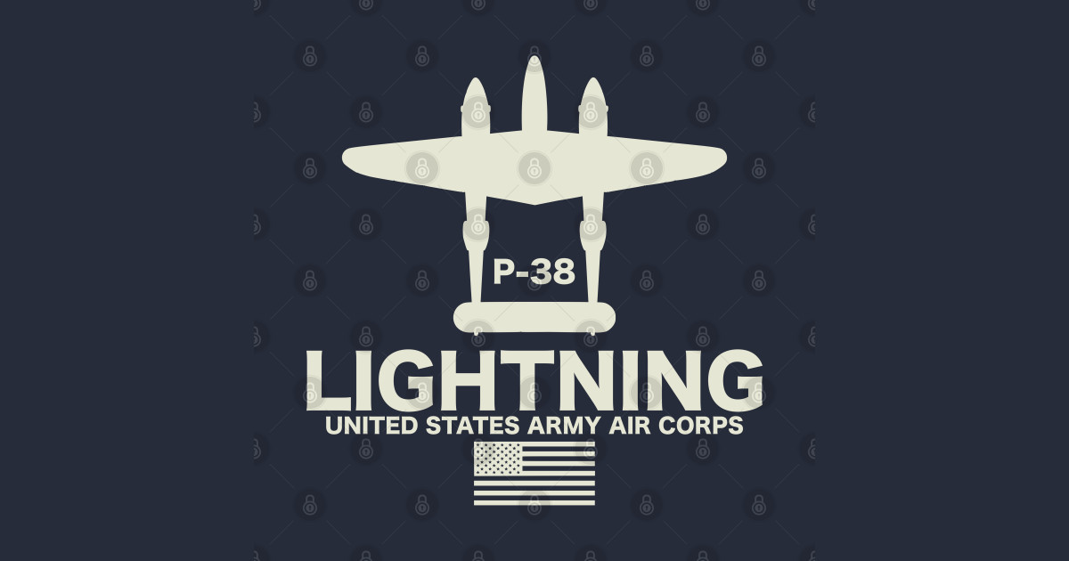 P-38 Lightning (Small logo) - Usaaf P38 Lightning - T-Shirt | TeePublic