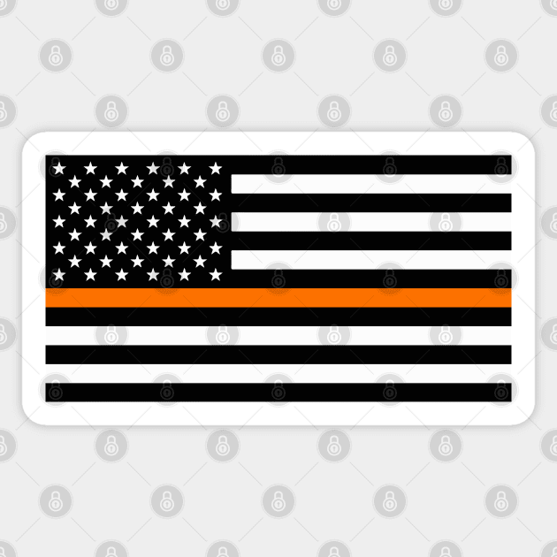 Thin Orange Line American Flag - Thin Orange Line - Sticker | TeePublic