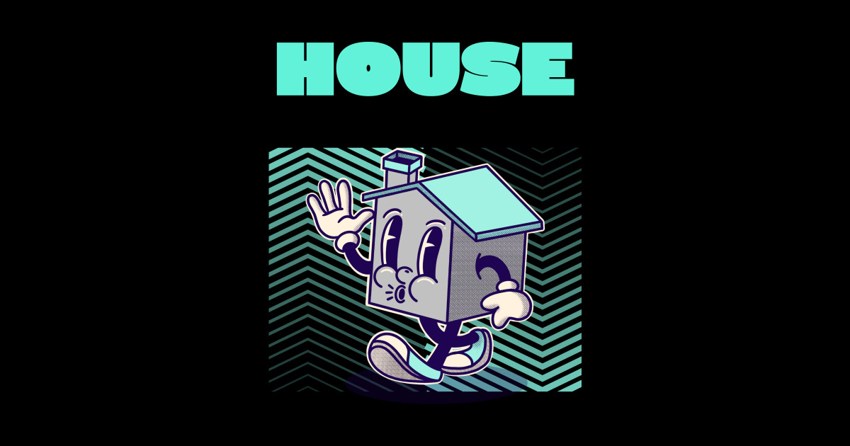 HOUSE MUSIC - Character (black) - House Music - Sticker | TeePublic