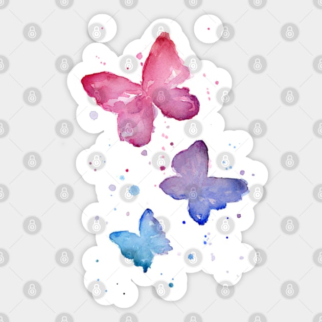 blue butterflies - Cute - Sticker | TeePublic