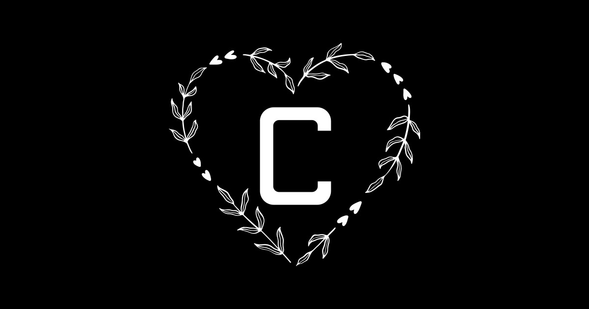 Letter C Floral Monogram - Initial C Wreath Monogram - Sticker | TeePublic