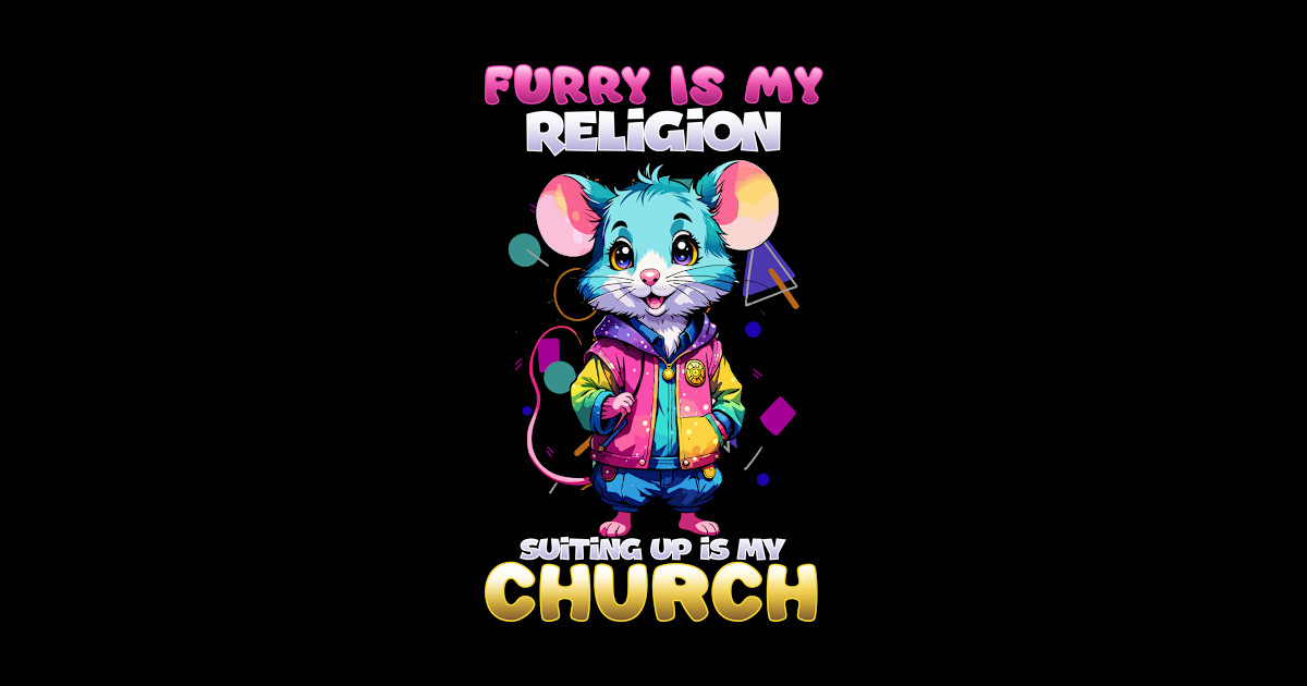 Furry Is My Religion Suiting Up Is My Church - Furry - Sticker | TeePublic